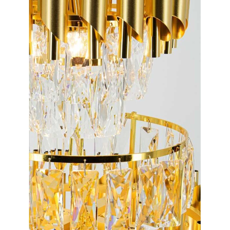 Nowoczesna kryształowa lampa wisząca do salonu złota ELM-13 E27