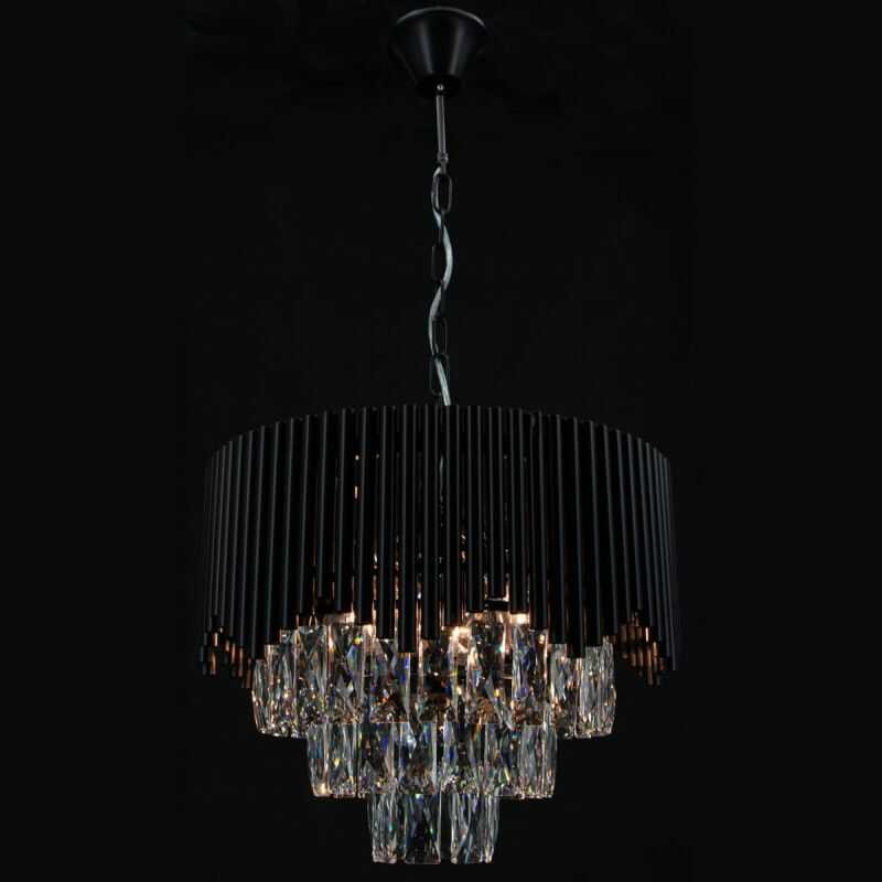 Lampa wisząca kryształowa czarna ELM-19 BLACK